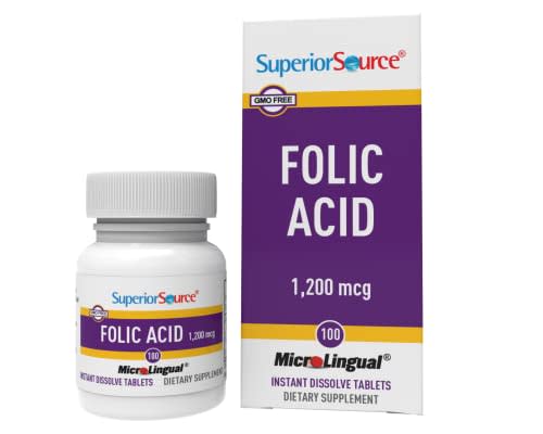 Superior Source Folic Acid Vitamin B9 1200 mcg Sublingual Instant ...
