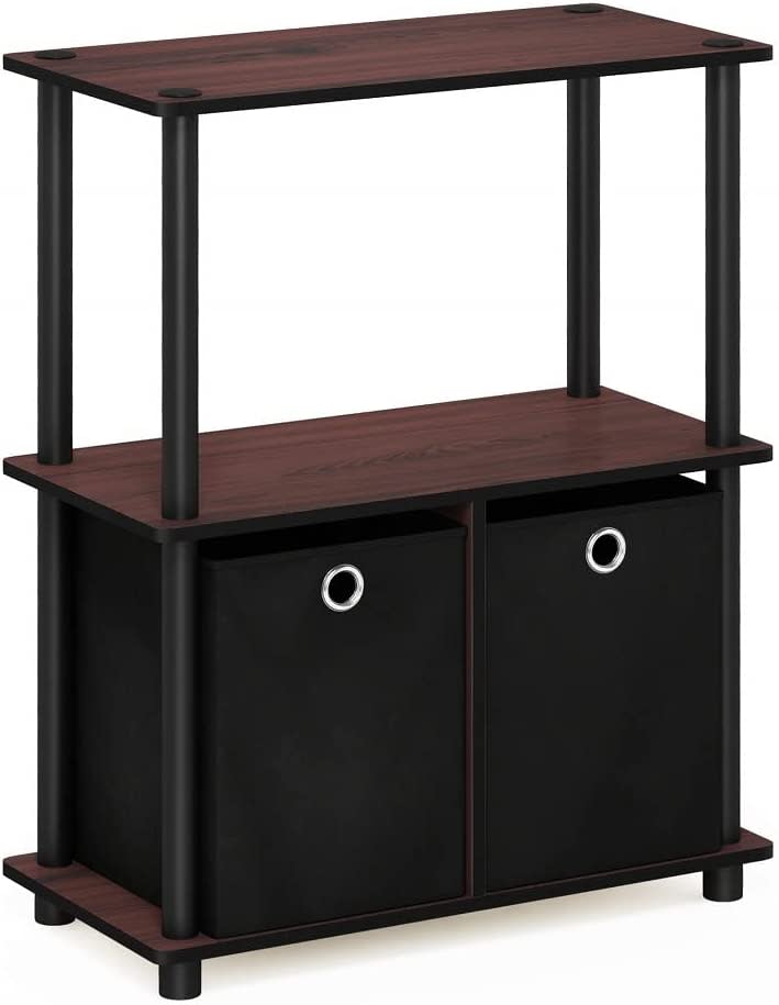 Furinno Go Green 3-Tier Storage Shelf w/ Bins for $24 - 99152DC/BK/BK