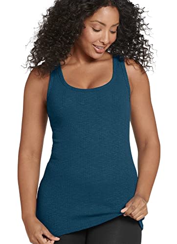 Jockey Women's Activewear Rib Tank, Blue Monday, L for $15 - 100211703