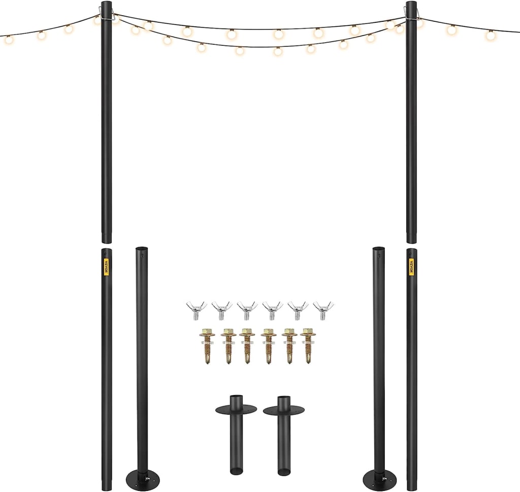 Vevor 10.6-Foot String Light Poles 2-Pack for $36 - SS-J-00002