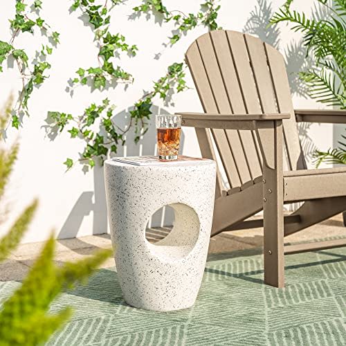 glitzhome Modern Decorative Garden Stool Heavy Duty Patio Sturdy Faux ...