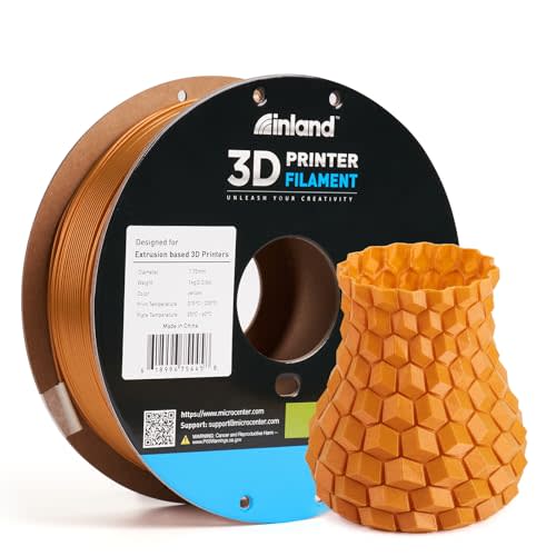 INLAND Micro Center Shimmer PLA 3D Printer Filament 1.75mm - Yellow to ...