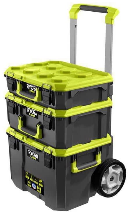 Ryobi Link Rolling Tool Box w/ Link Medium Tool Box & Link Standard ...