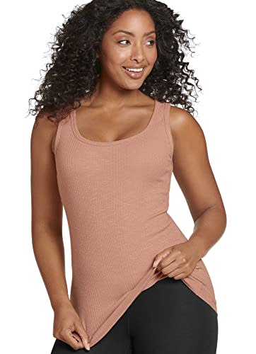 Jockey Women's Activewear Rib Tank, Rose Gold, L for $8 - 100211687