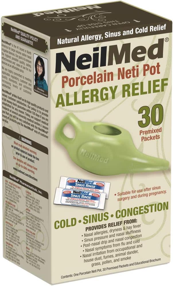 NeilMed Classic Porcelain Neti Pot with 30 Packets for $13 - NFP30-ENU-US