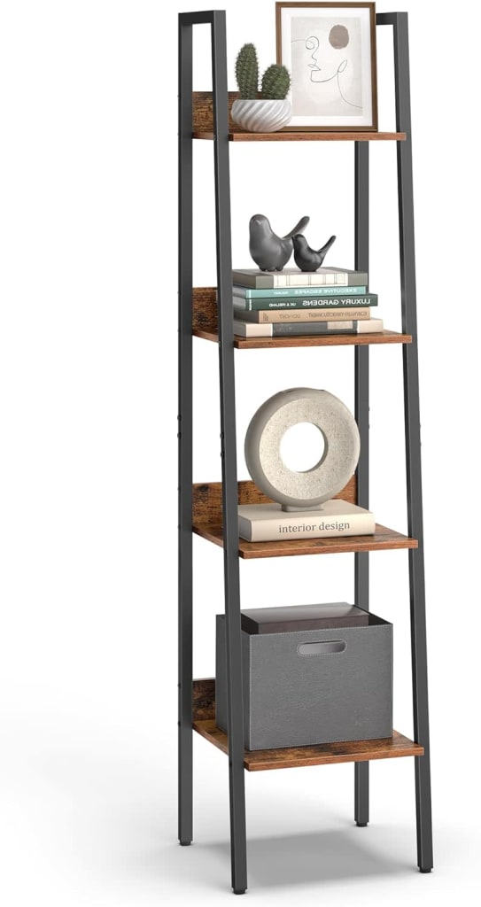 Vasagle 4-Tier Narrow Ladder Bookshelf for $40 - ULLS108B01