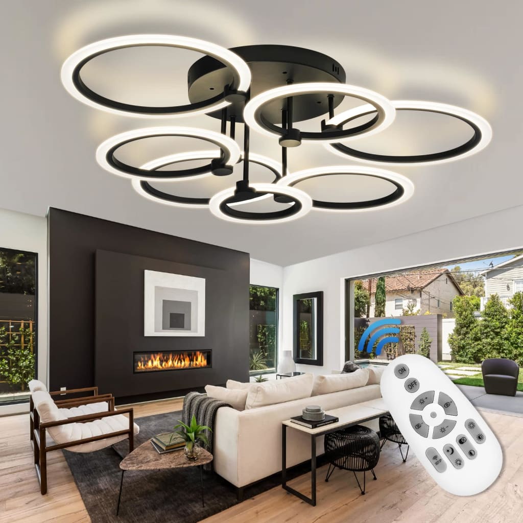 Seable Modern LED Ceiling Light with 7 Rings for $40