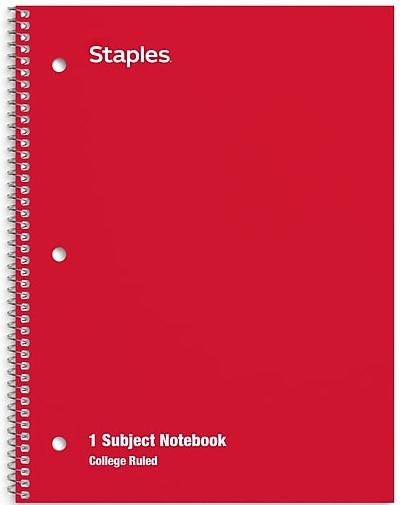 Staples 1-Subject Notebook for 35 cents