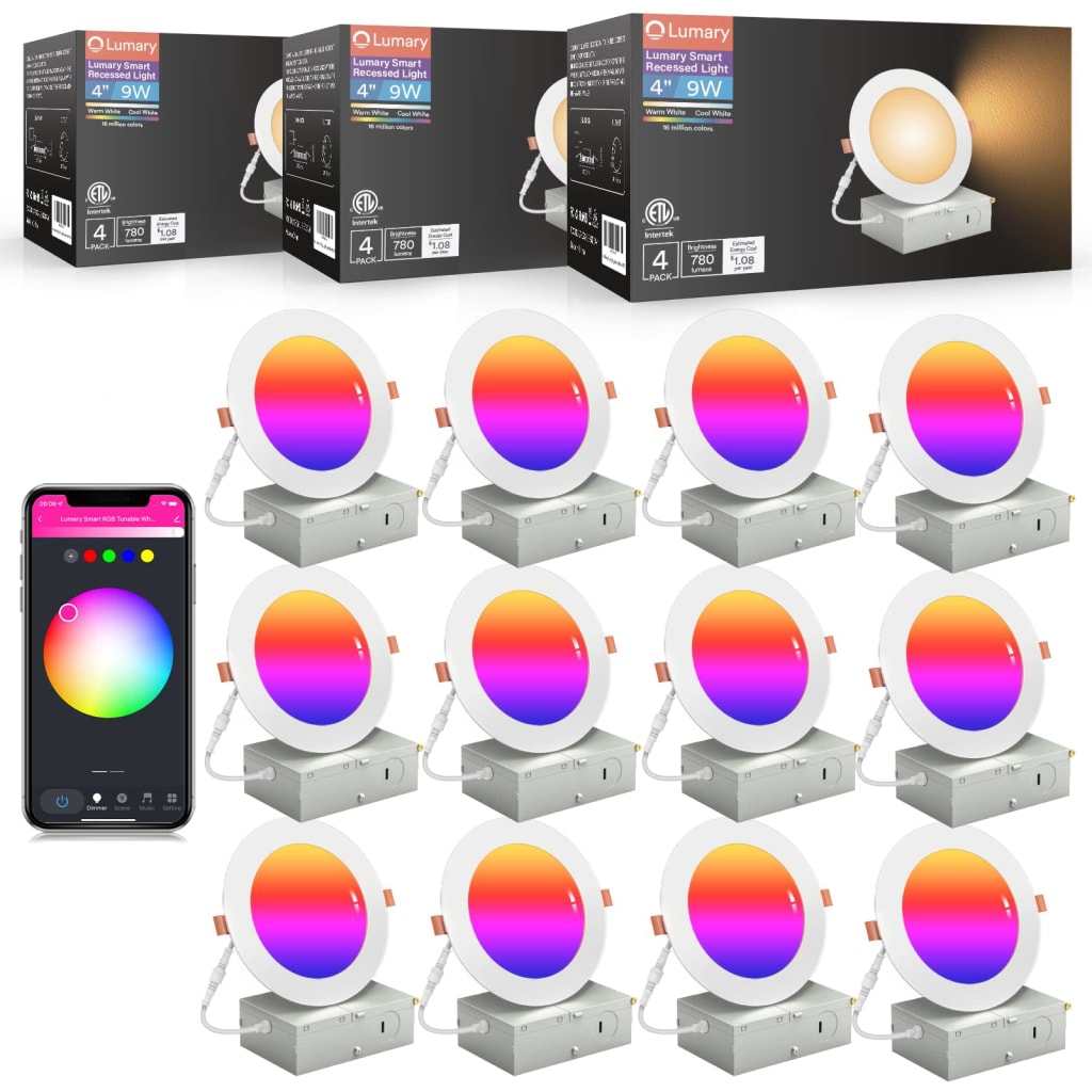 Lumary Smart 4" Recessed LED Light 12-Pack for $130 - US-SD4A-12
