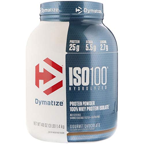 Dymatize ISO100 Hydrolyzed 100% Whey Protein Isolate Gourmet Chocolate ...