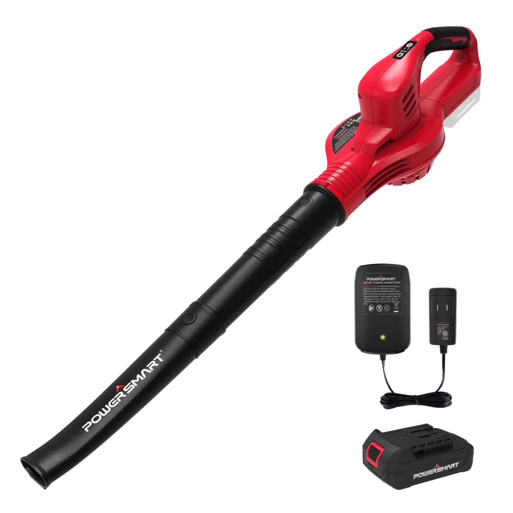 PowerSmart 20V Cordless Handheld Turbo Leaf Blower for $50 - PS76101B