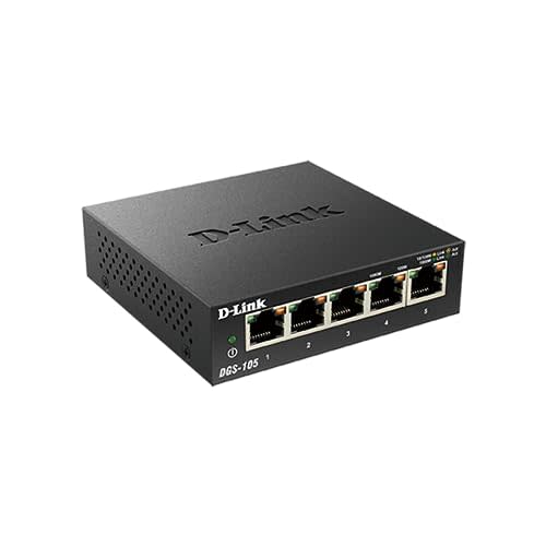 D-Link DGS-105 5-Port Gigabit QoS Switch Metal Chassis Jumbo Frames for ...