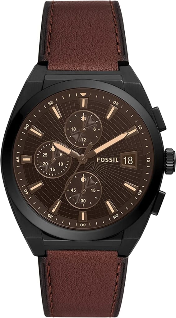 Fossil Men's Everett Chronograph Eco Leather Watch for $165 - FS5798