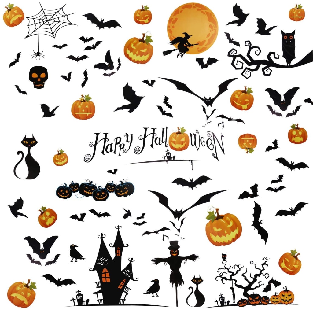 Danteng 32-Count Halloween Wall Decals for $5 - Pumpkin5000-DN