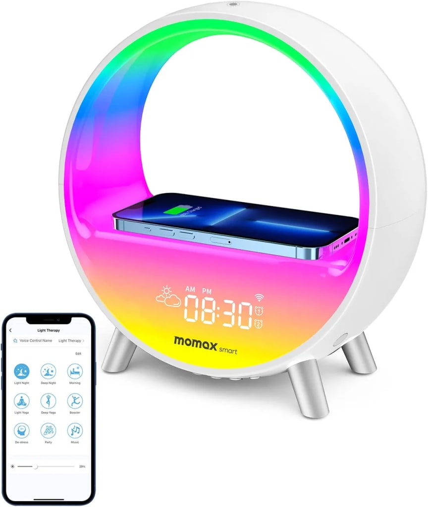 Momax Smart LED Clock with Wireless Charging for $78 - QC3SWWW