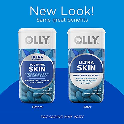 OLLY Ultra Strength Skin Softgels, Hydrate and Firm Skin, Hyaluronic ...