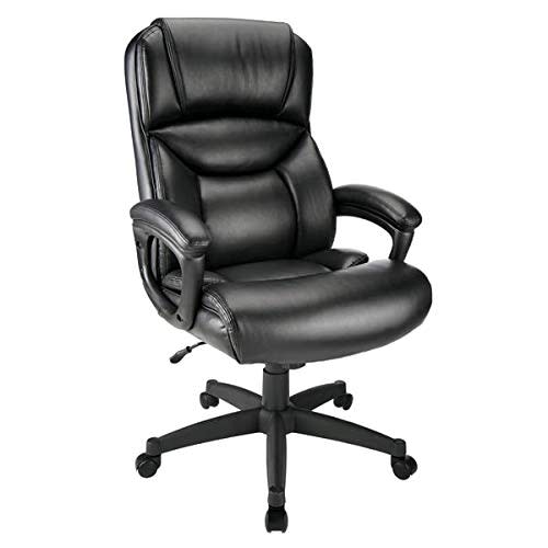 Realspace Fennington Bonded Leather High-Back Chair, Black for $134 ...