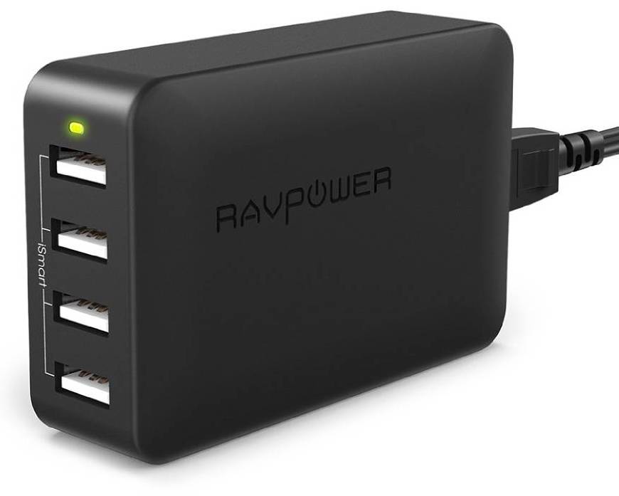 RAVPower 40W 4-Port USB Charger for $9 - RP-UC07BSPF
