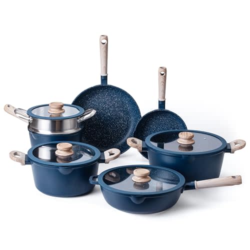 Country Kitchen 11pcs Pots and Pans Set Non Stick Cast Aluminum ...