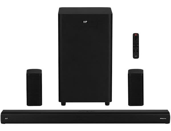 Monoprice Dolby Atmos 5.1.2 Soundbar w/ Wireless Subwoofer & Speakers ...