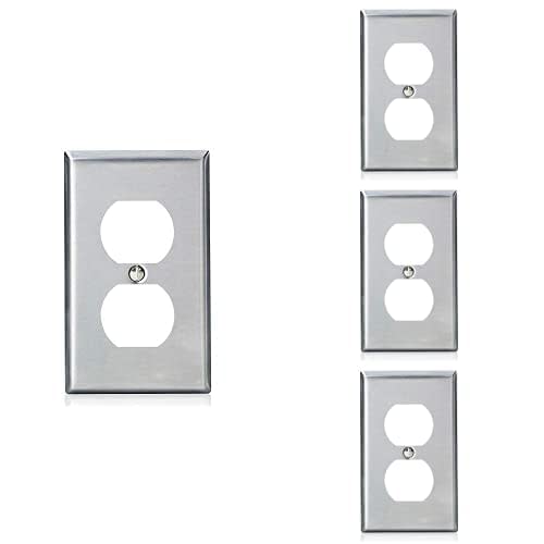 Leviton 84003 1-Gang Duplex Device Receptacle Wallplate, Standard Size ...