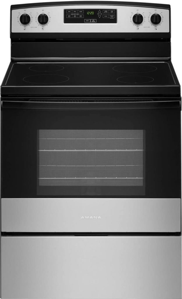 Amana 4.8-Cu. Ft. Stainless Steel Freestanding Electric Range for $500 ...