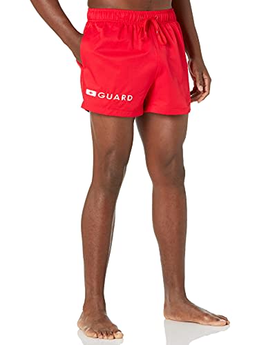 Speedo Men's Standard Guard Swimsuit Trunk Volley, 14" High Risk Red ...