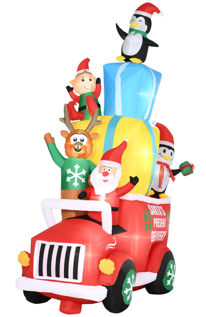 9-Foot Inflatable Santa Claus Car w/ LED for $64 - 844-530V80MX