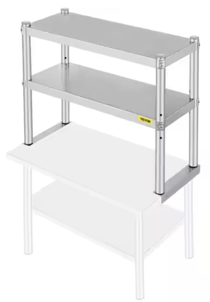 Vevor Double-Tier Stainless Steel Overshelf for $69 - CFGZTSJSC12X30YC1V0