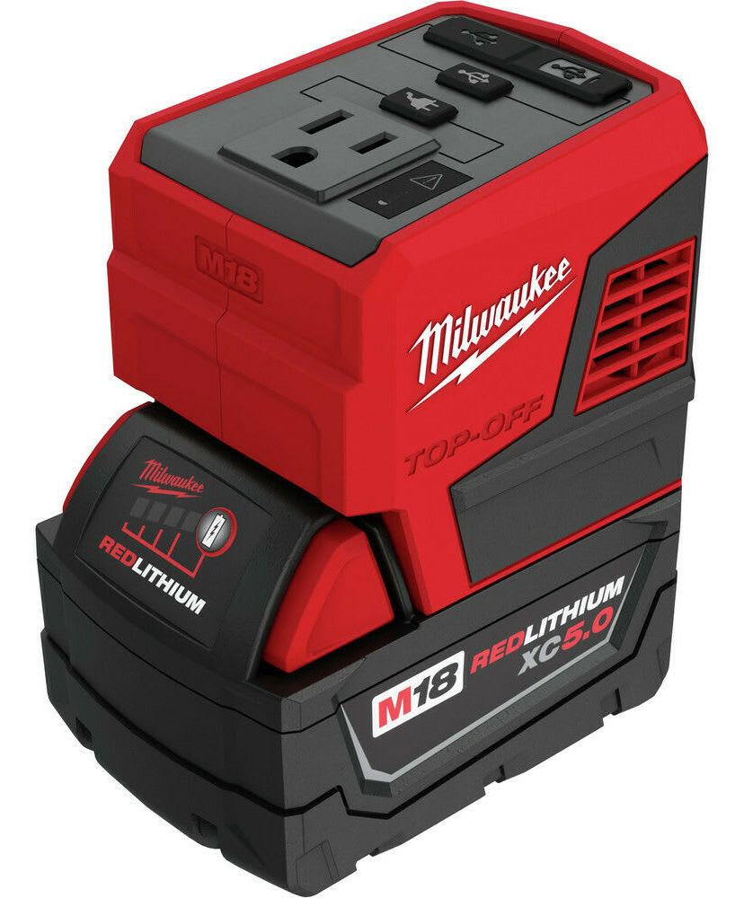 Milwaukee M18 Top-Off 175W Power Supply w/ 18V RedLithium XC5.0 5Ah ...