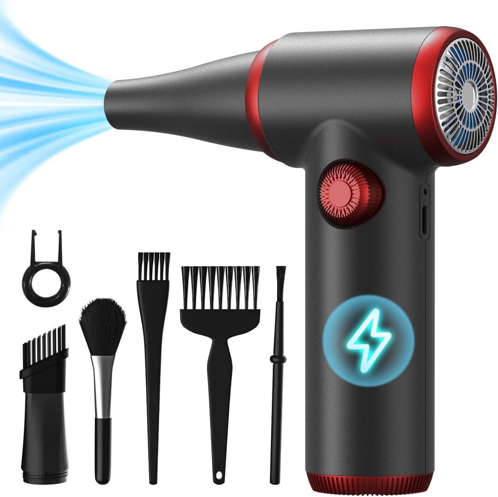 Cordless Compressed Air Duster Set with Brushes for $40 - CD09