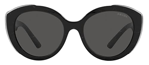 Prada PR 01YS 09V5S0 Black Plastic Cat-Eye Sunglasses Grey Lens for ...