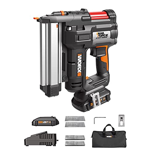 WORX 20V Cordless Brad Nailer, 2 in 1 Cordless Nail Gun, Battery and ...
