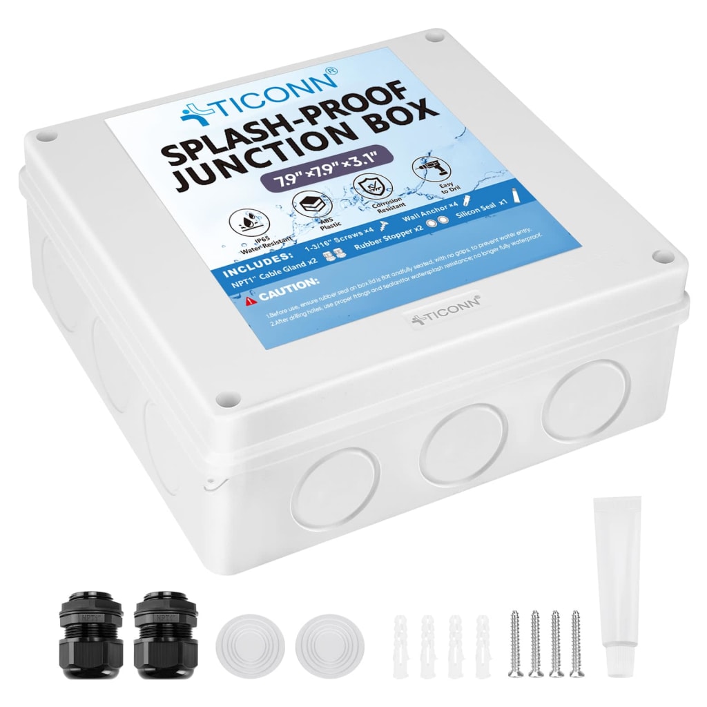 Ticonn 7.9" × 7.9" Electrical Junction Box for $7