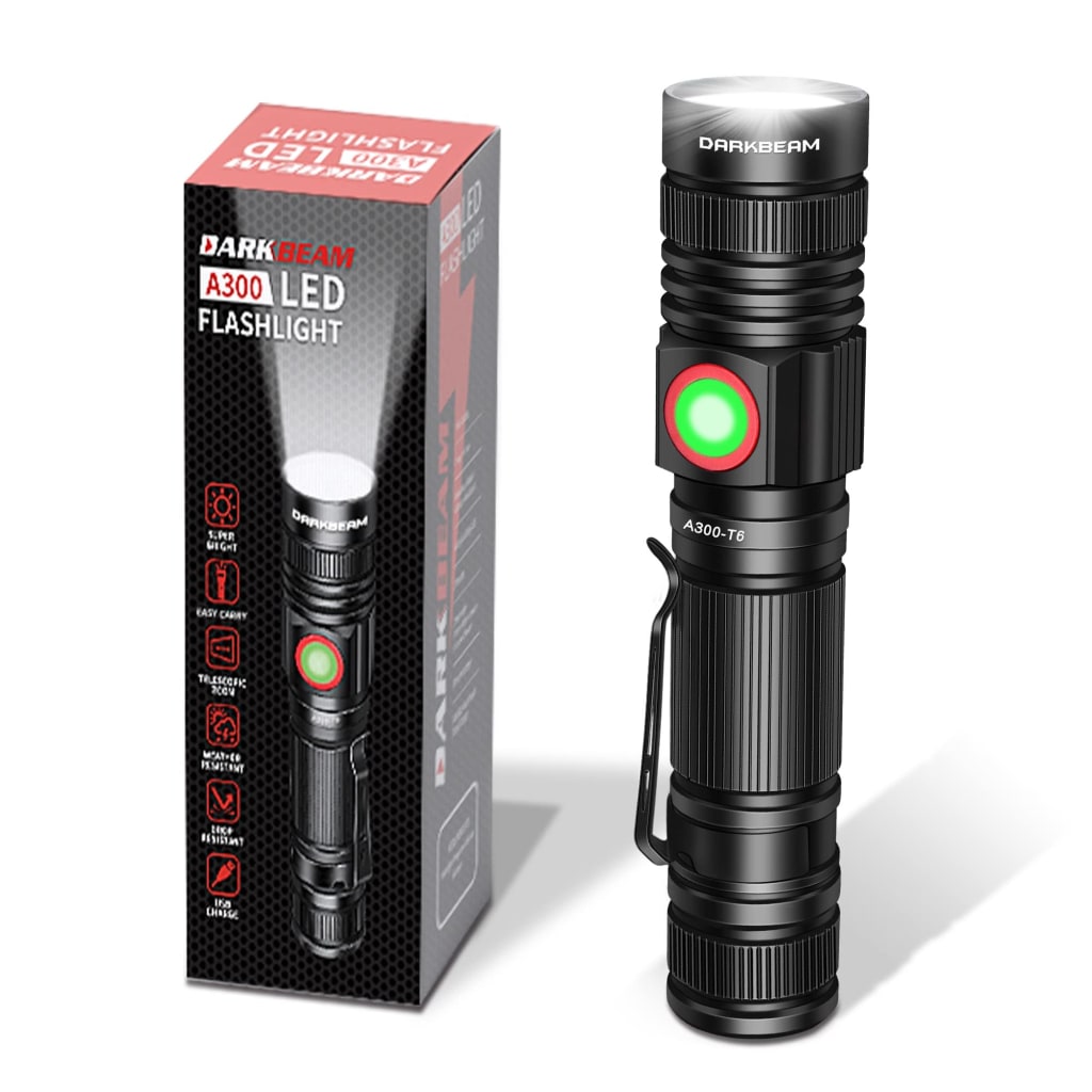 DarkBeam 2,000-Lumens LED Flashlight for $5 - A300-1 Pack