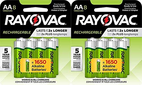 RAYOVAC AA 8-Pack Rechargeable Batteries, LD715-8OP Gene 2 Pack for $29 ...