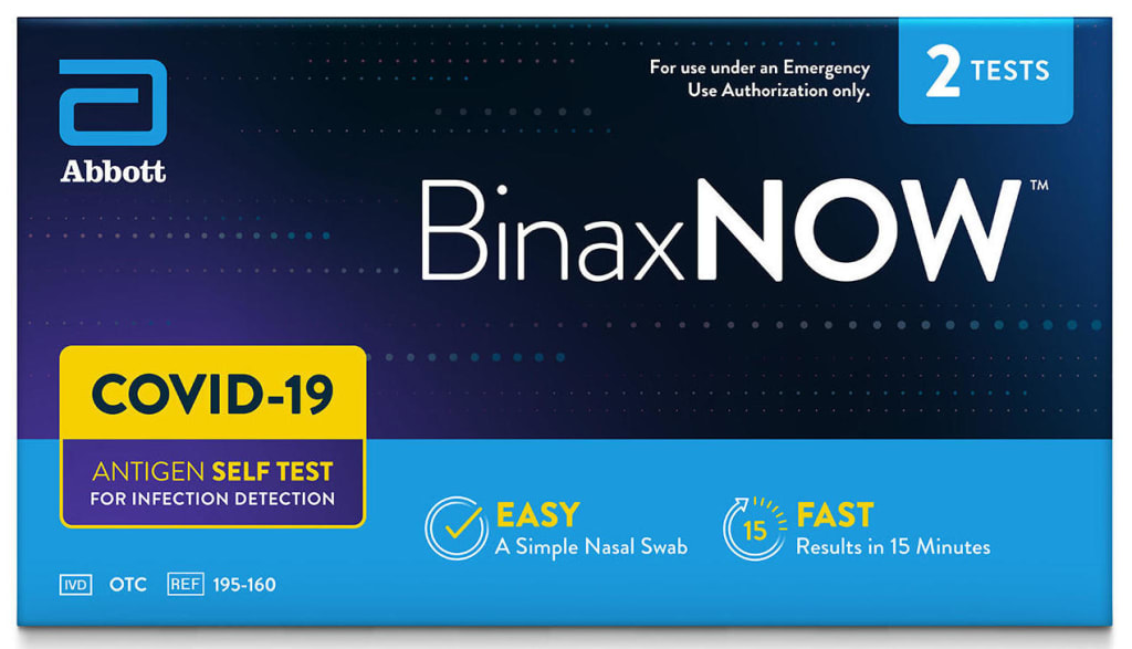 BinaxNOW COVID-19 Antigen Self Tests 2-Pack for $16 - 195260