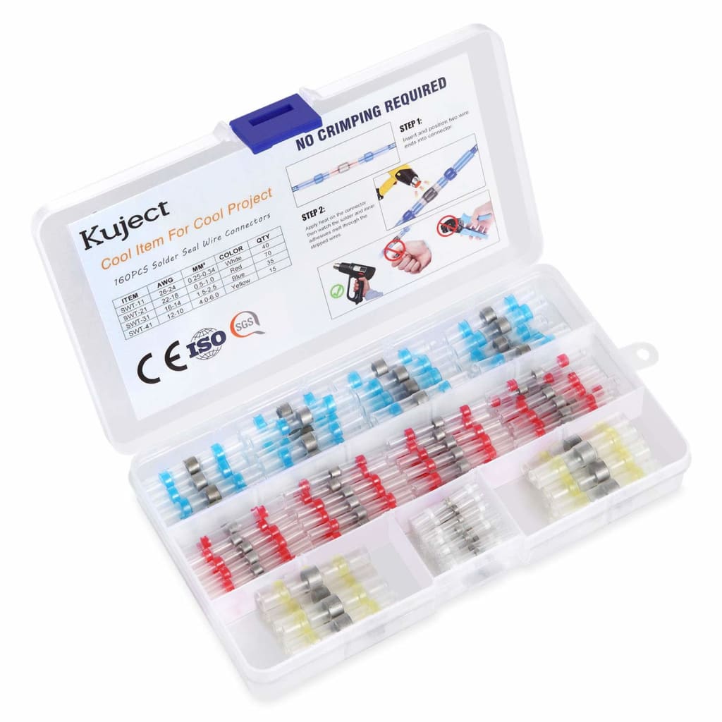 Kuject 160-Piece Solderless Seal Wire Connectors for $9 - WT160