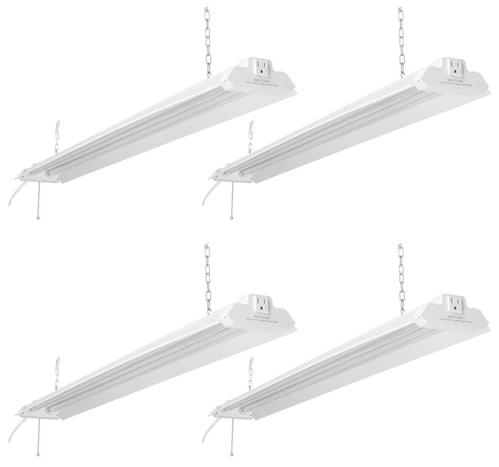 Honeywell 5,000-Lumen 4-Foot LED Metal Shop Light 4-Pack for $79 for ...