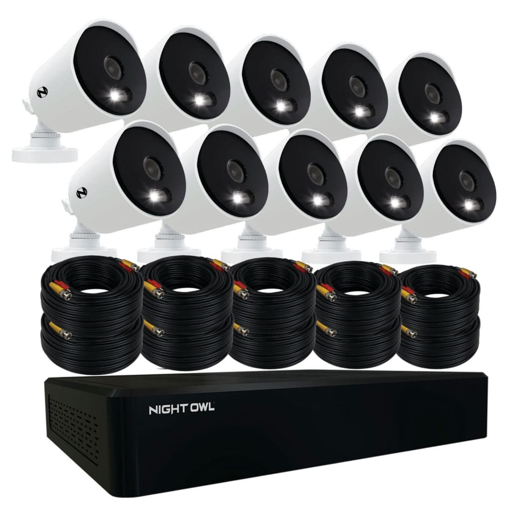 Night Owl 4K 12-Channel 2TB DVR Security System w/ 10 4K Spotlight ...