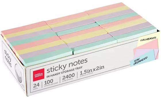 Office Depot 100-Sheet Sticky Notes 24-Pack for $9 - 21531-24PK