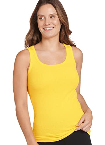 Jockey Women's Activewear 100% Cotton Rib Tank, Morning Star, XS for ...