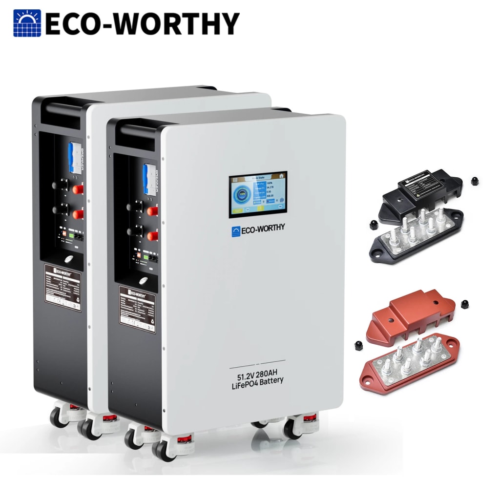 Eco-Worthy 48V 280AH LiFePO4 Vertical Standing Backup Battery 2-Pack ...