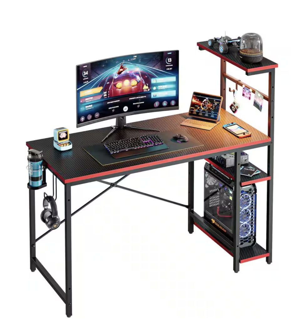 Bestier 44" Gaming Desk w/ RGB LED Lights for $69 - H101111D-BDCF