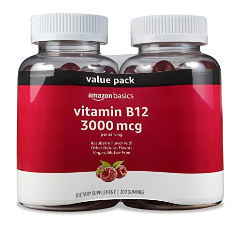 Amazon Basics Vitamin B12 3000 mcg Gummies, Normal Energy Production ...