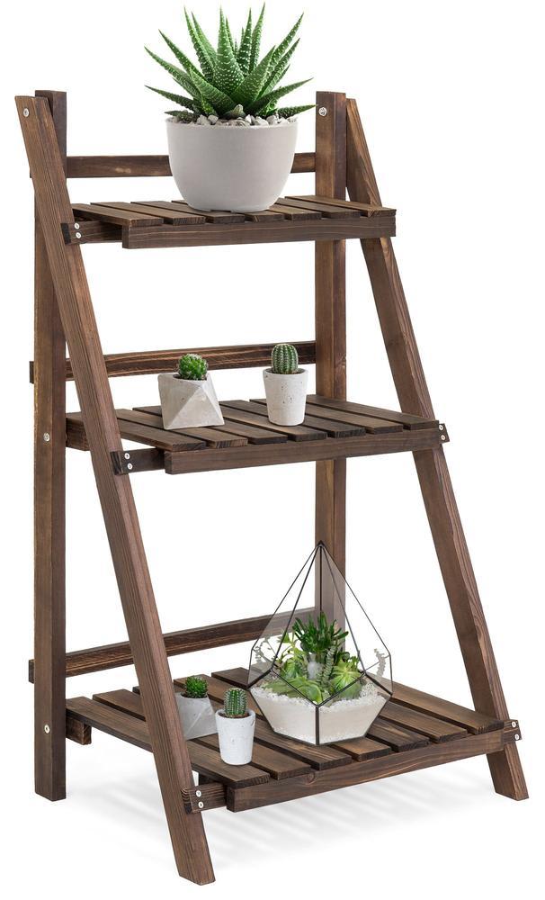 Best Choice 3-Tier Multipurpose Folding Wood Stand for $40 - SKY4842