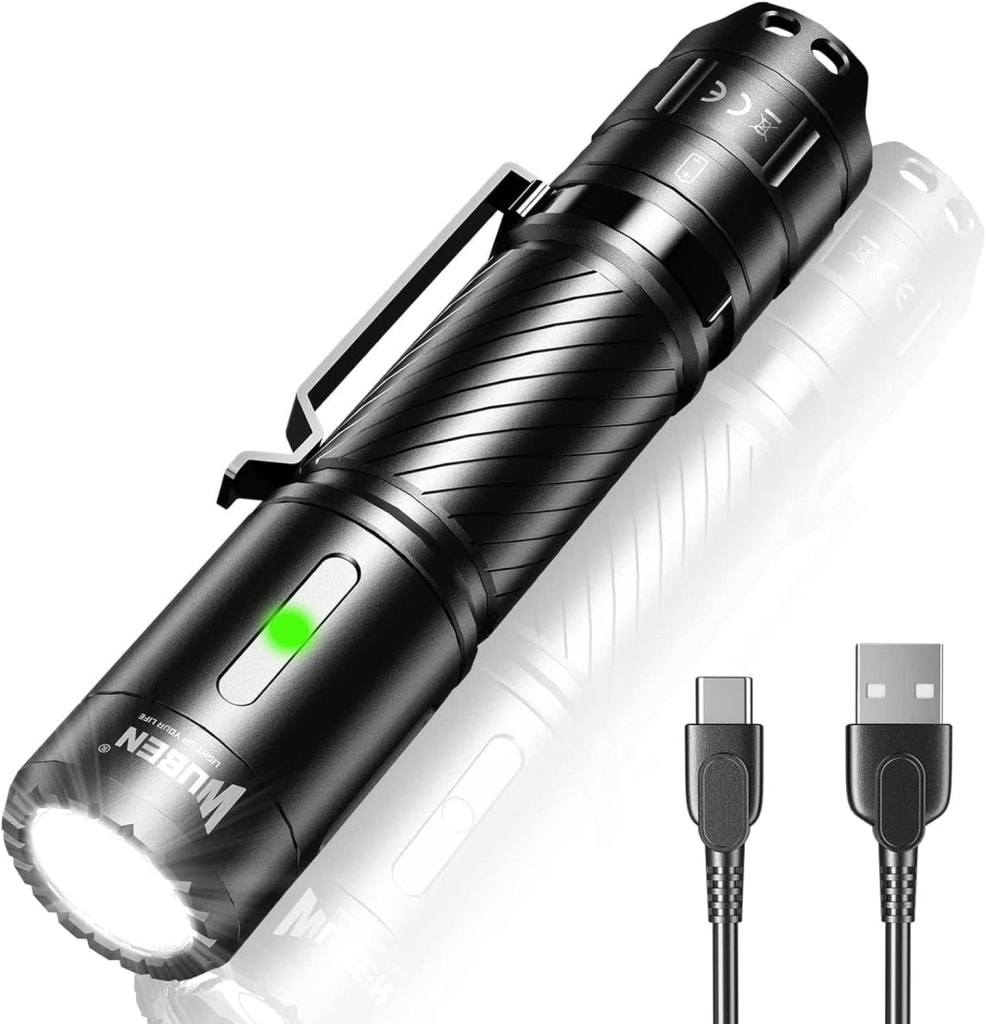 Wuben C3 Rechargeable Tactical Everyday Carry Flashlight for $24 - C3-01