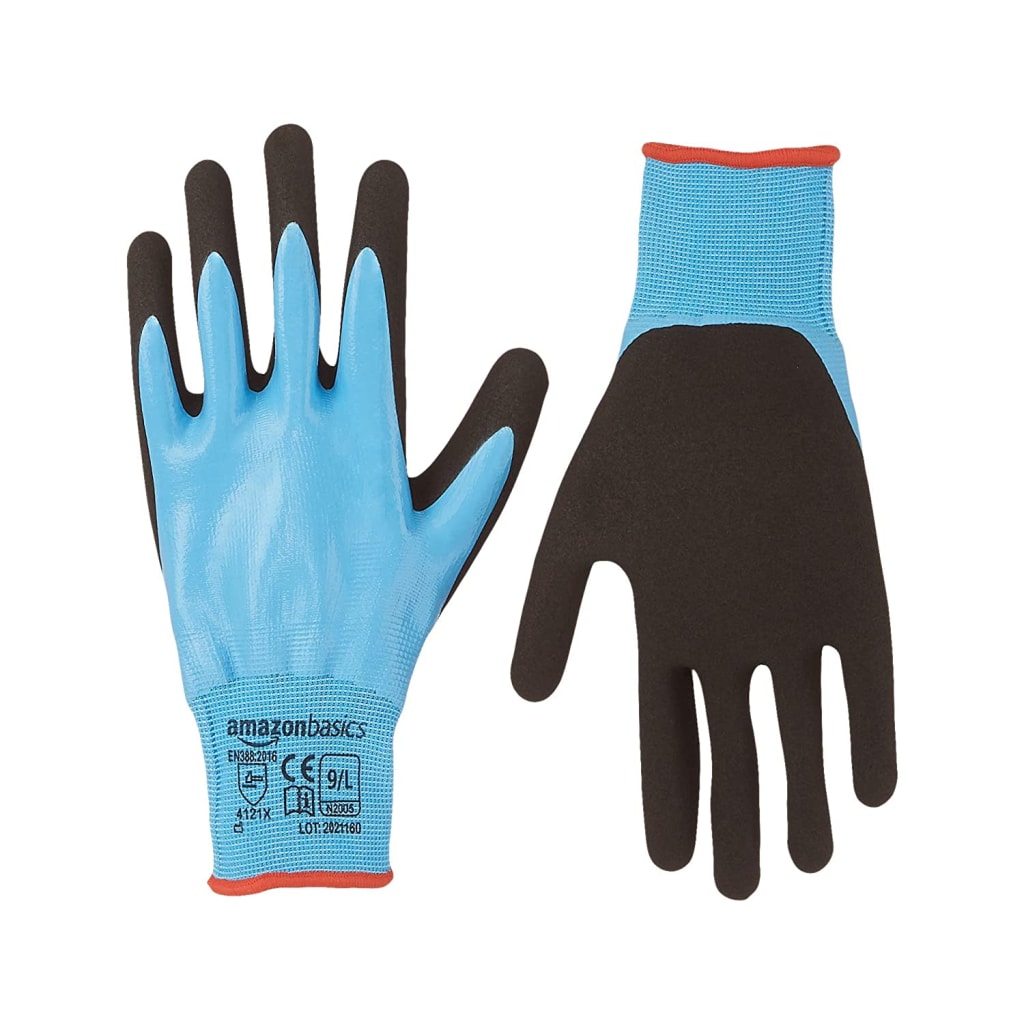 Amazon Basics 15-Gauge Reusable Nitrile Work Gloves 2-Pack for $4 ...