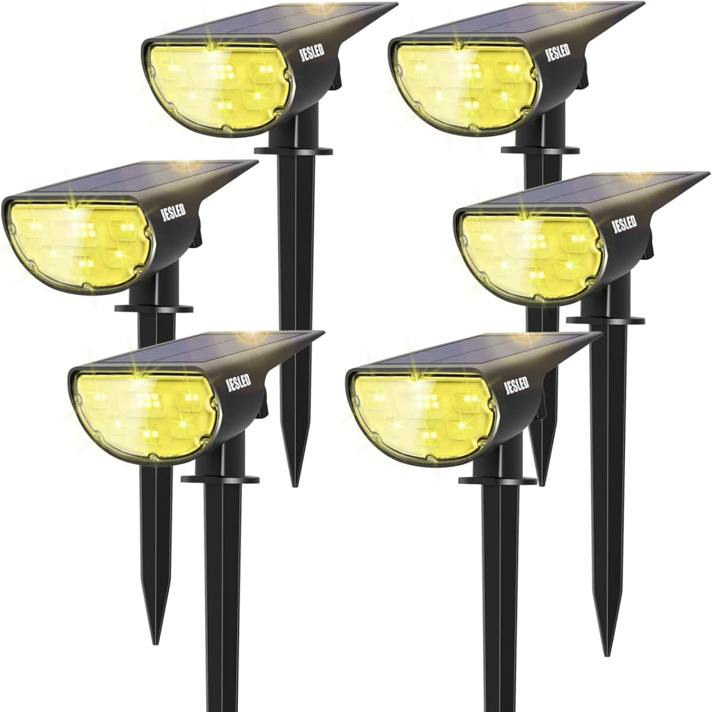 Solar Spotlight 6-Pack for $23 - JD-SLL-14LED-WW-6P