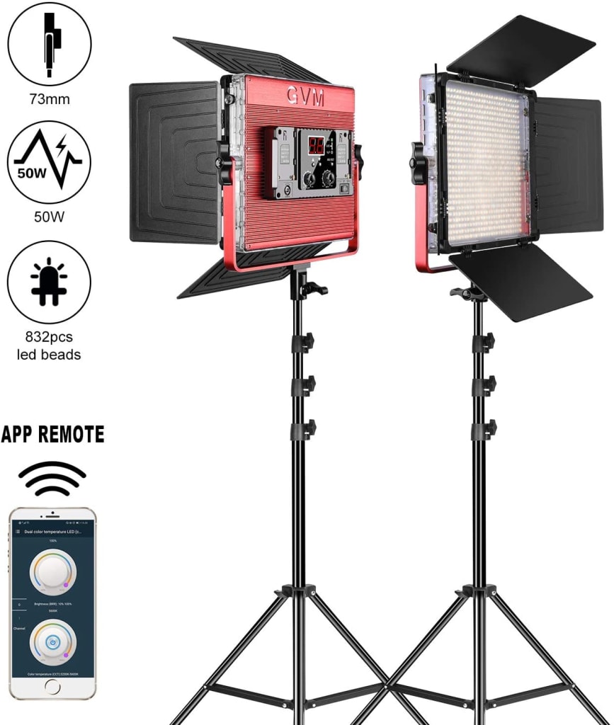 GVM Great Video Maker Led Video Light with App Control 2-Pack for $307 ...